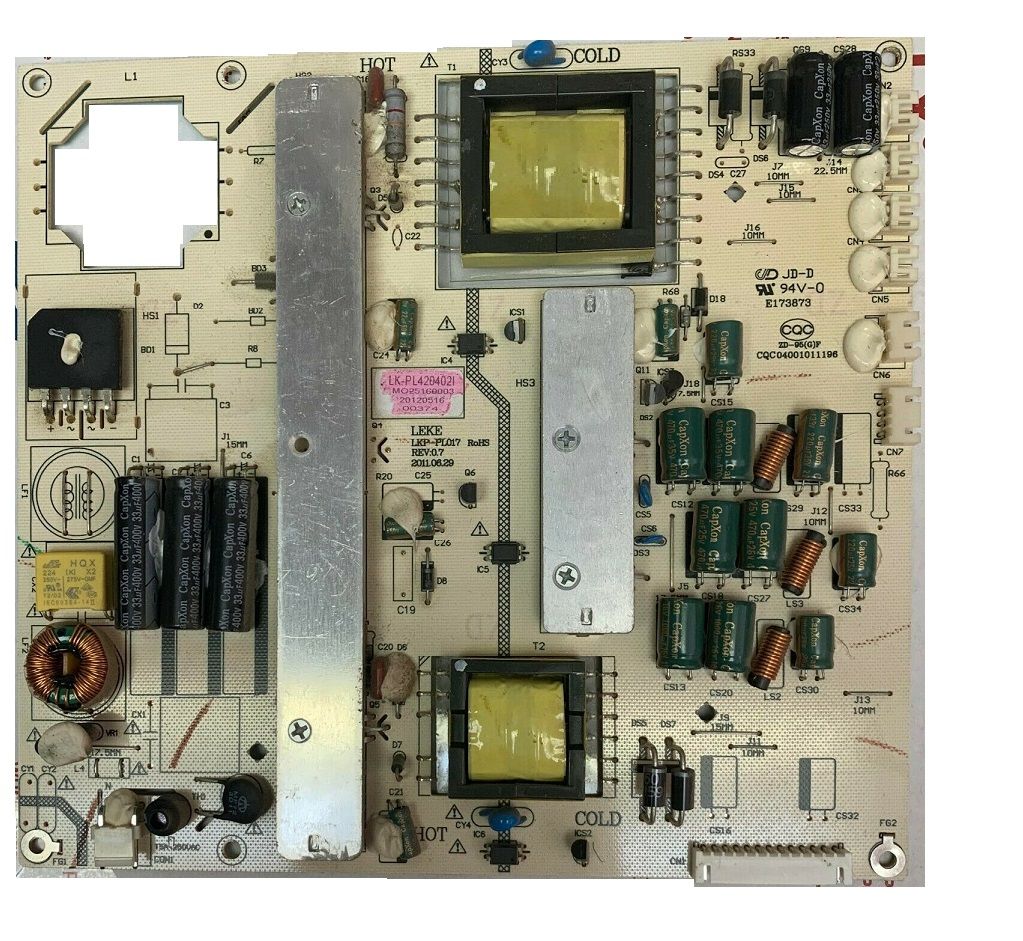LK-PL420402I Proscan Power Supply Board CQC04001011196 LKP-PL017 ...