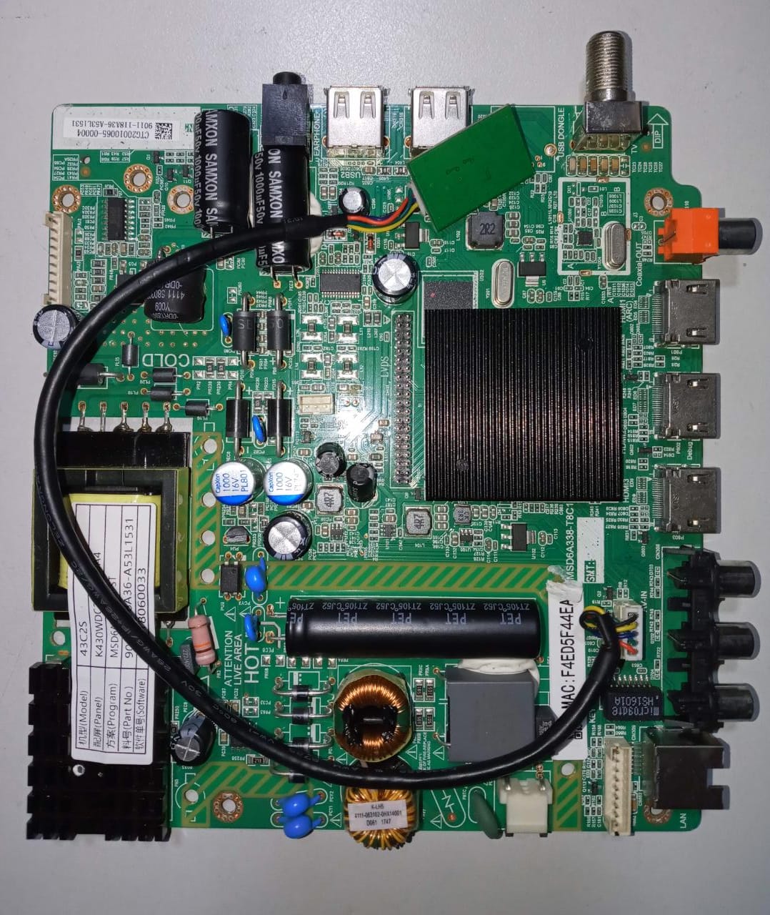 43C2S MAIN POWER BOARD MSD6A338-T8C1 - ELECTRONICA BENEDICTO