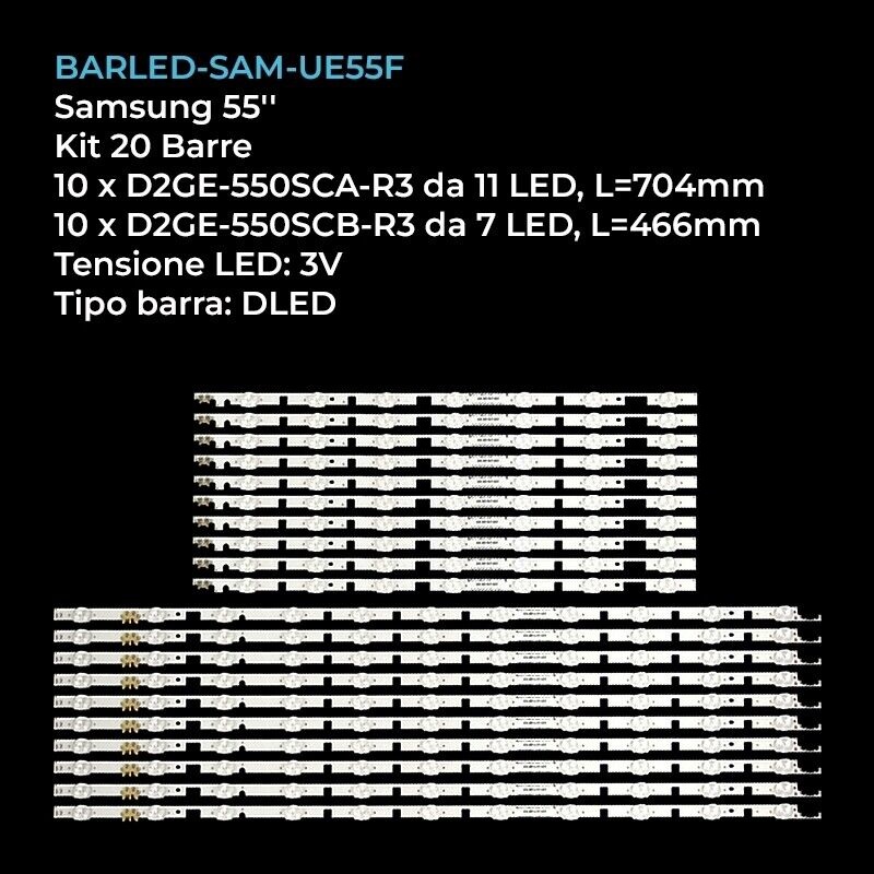 TIRA DE LED (20) UN55F6300AF UN55F6400AF UN55F6800AF UA55F6400 ...