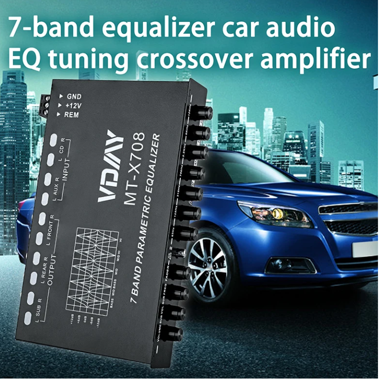 EQ7 VD/AY MT-X708 Ecualizador 7 Bandas gráfico Ecualizador de Audio ...
