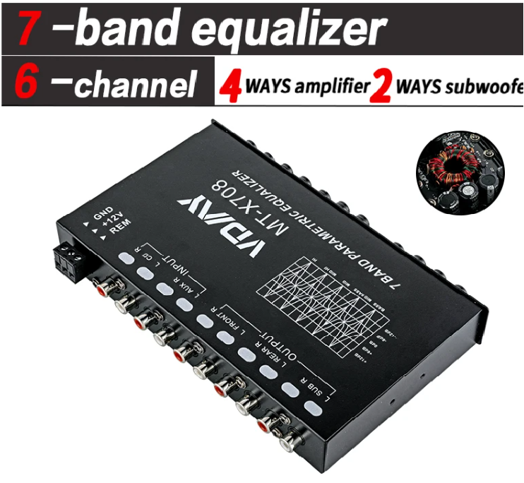 EQ7 VD/AY MT-X708 Ecualizador 7 Bandas gráfico Ecualizador de Audio ...